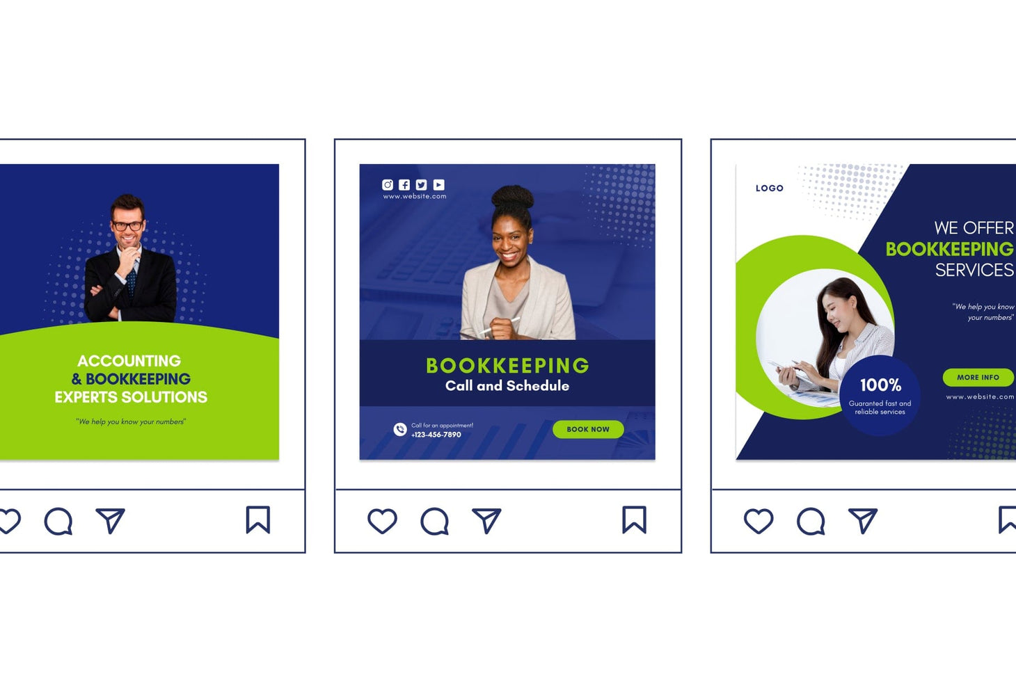 30 Bookkeeping Instagram Post Editable Canva Templates – Ladystrategist ...