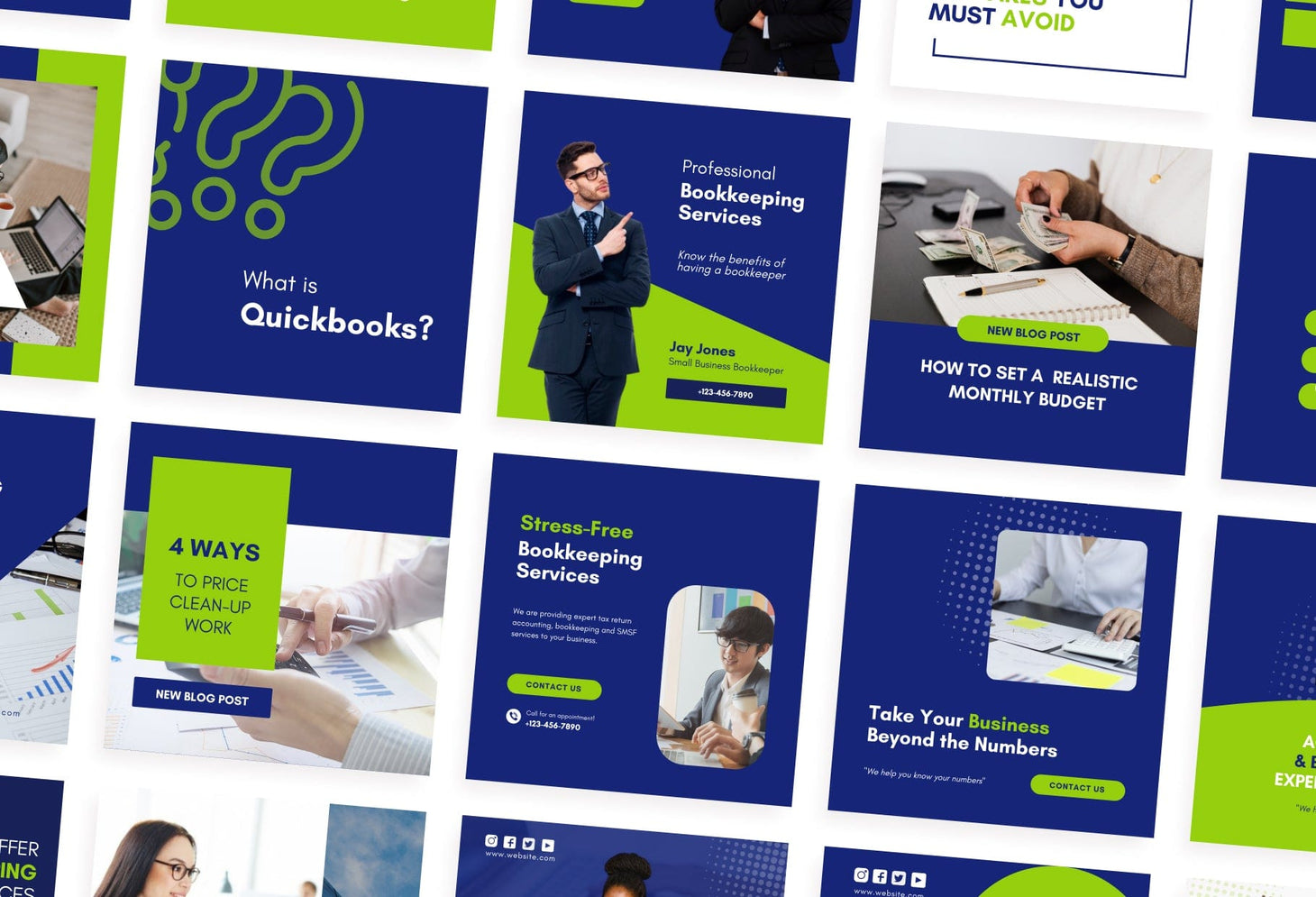 30 Bookkeeping Instagram Post Editable Canva Templates – Ladystrategist ...